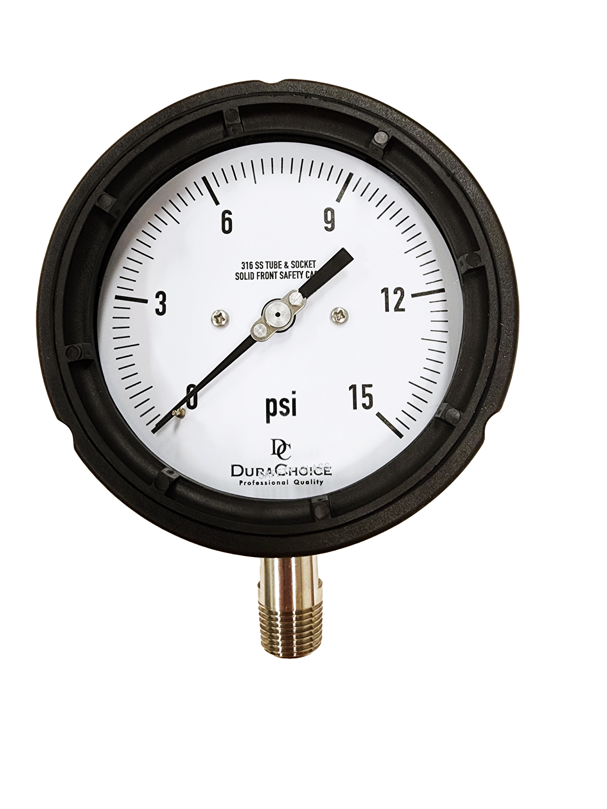 4-1/2" Process Pressure Gauge, 1/2" Stainless Steel NPT Lower Mount ...