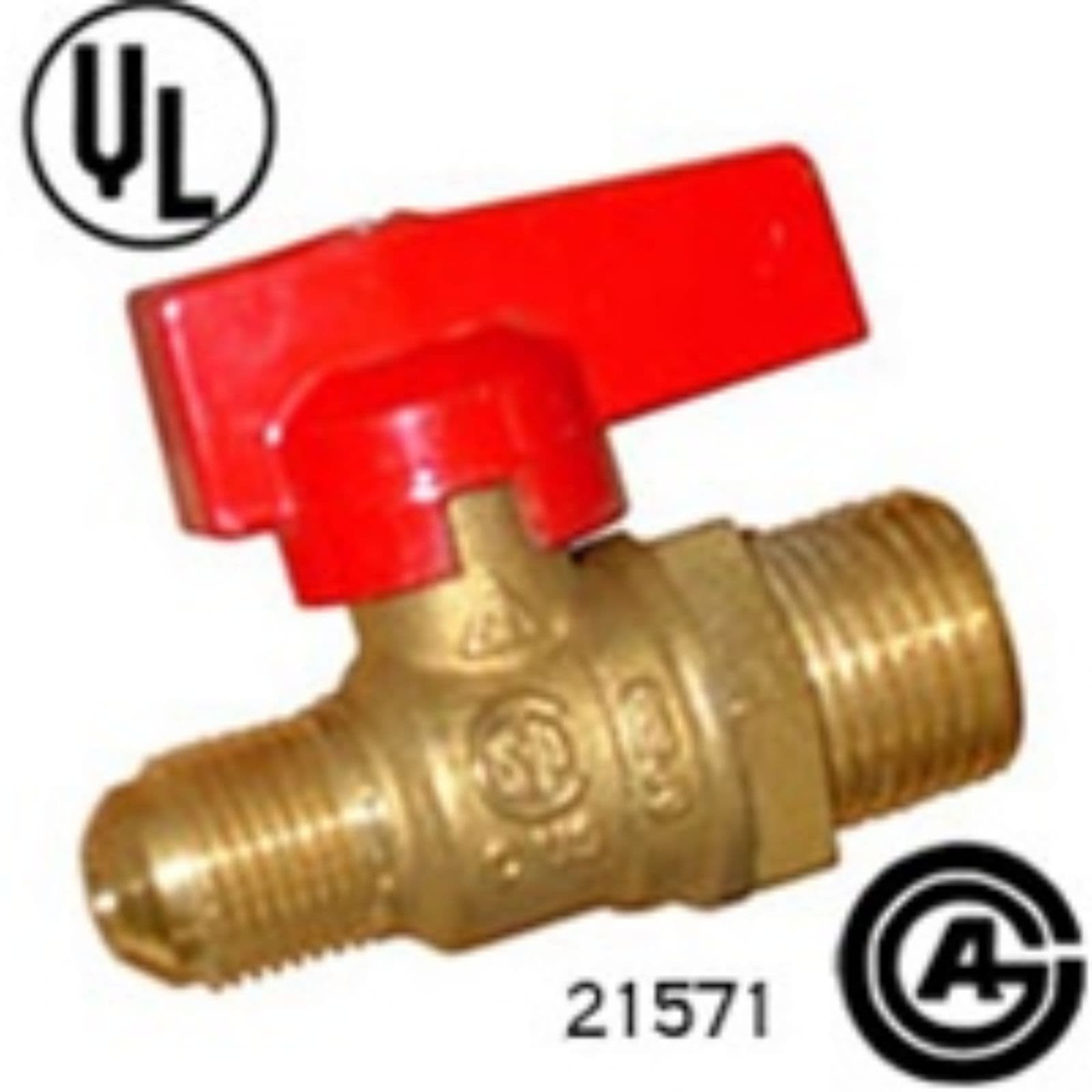 Brass Gas Ball Valves - CGA FLARE x MIP